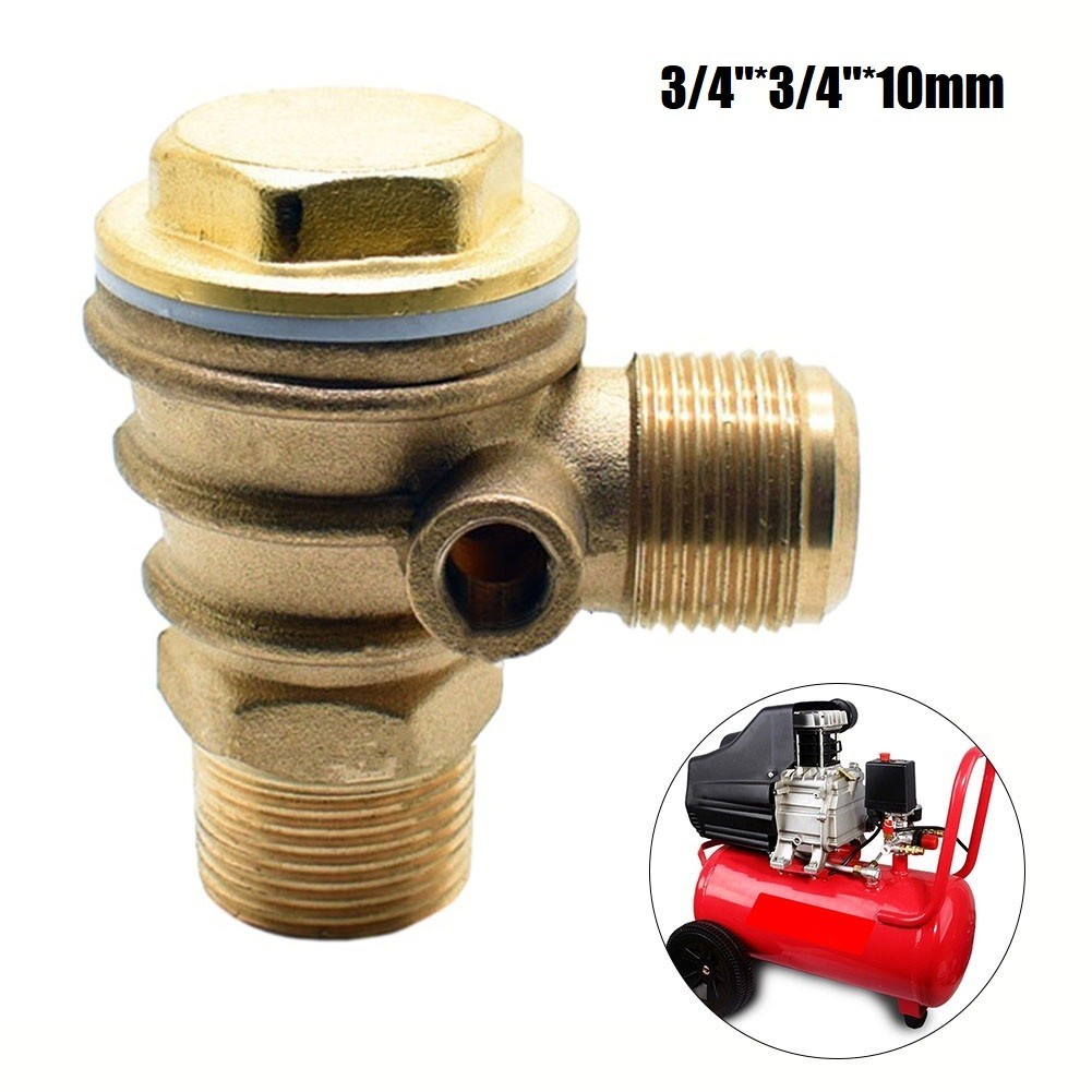 For Air Compressor Check Valve with 3 Male Thread Connectors and Copper ...