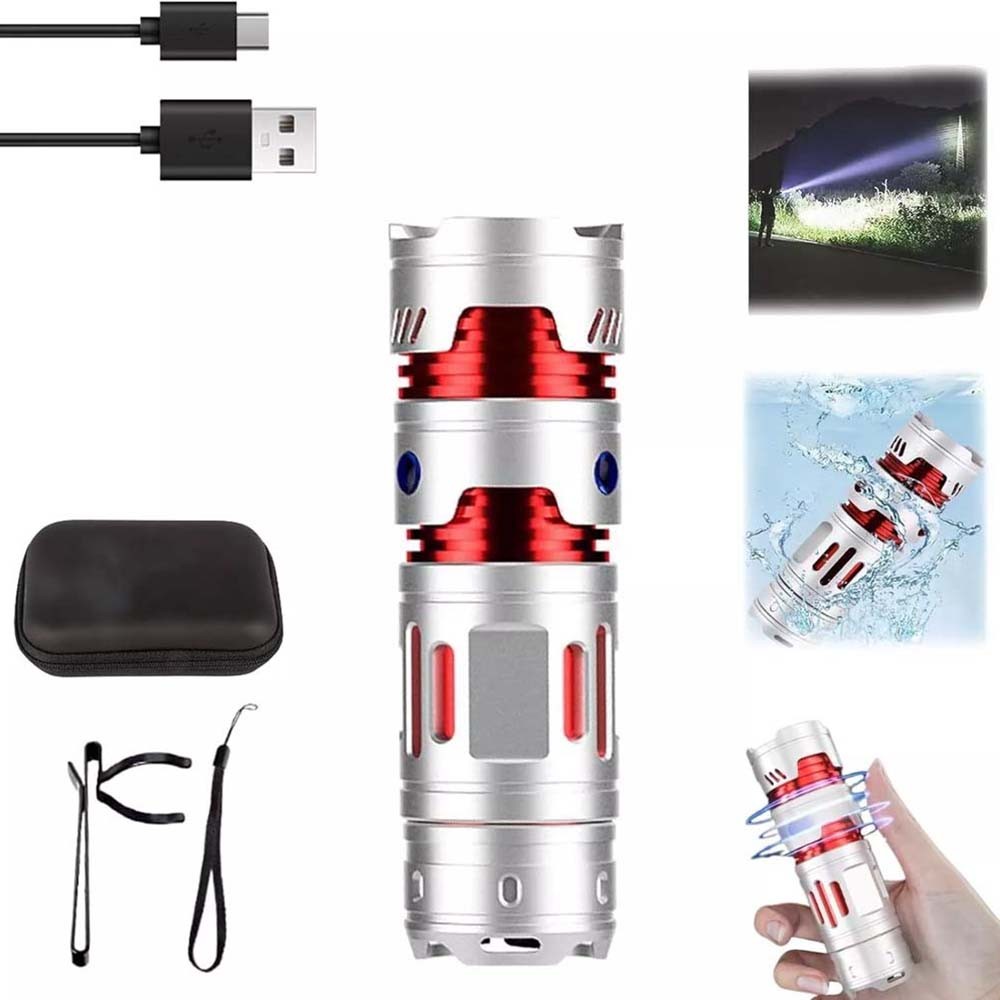 Multi-Functional Spiral Decompression Mini Bright Flashlight Electric ...