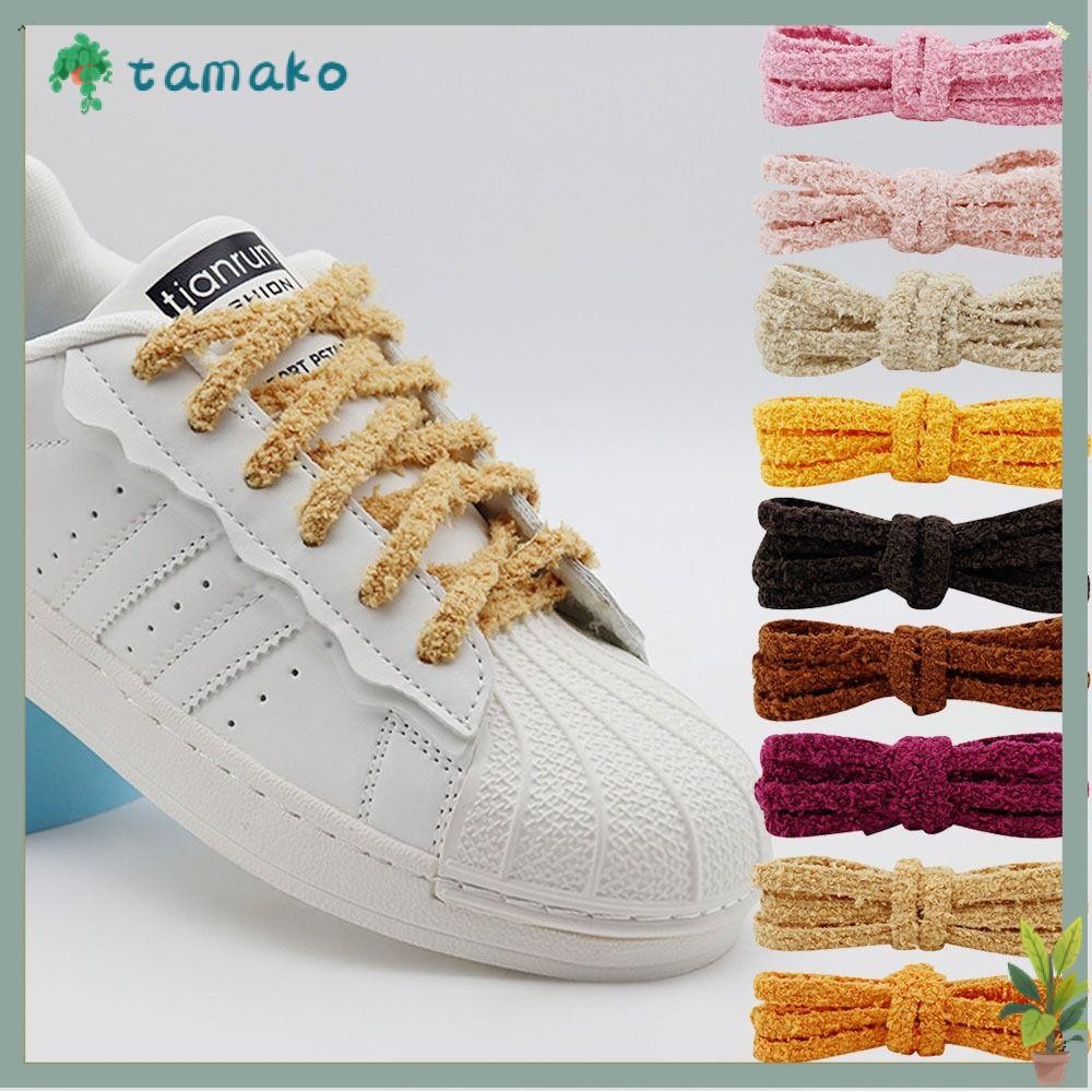 TAMAKO 1Pair Fluffy Fuzzy Laces, Women Cute Plush Shoe Laces, Sneakers ...