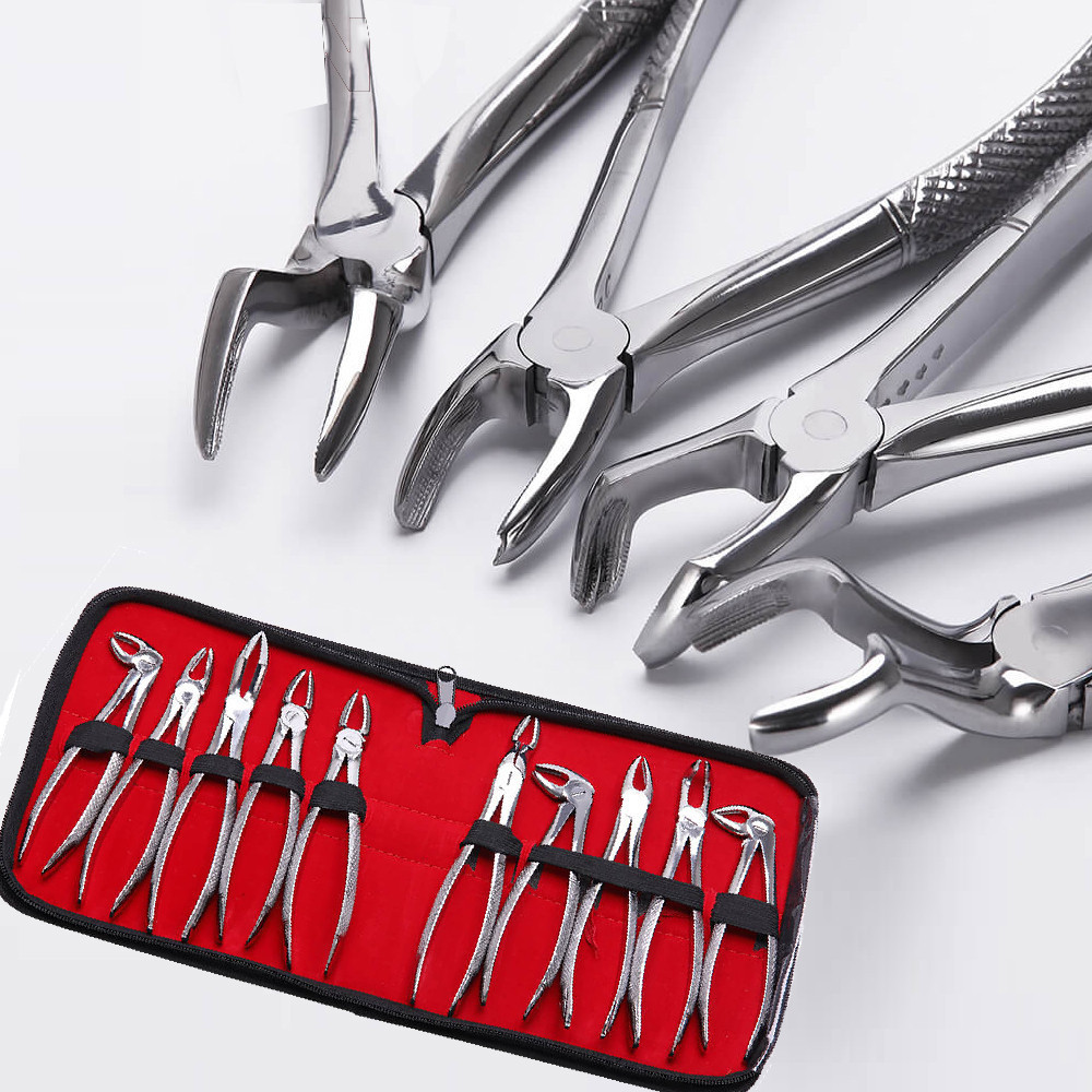 10pcs Dental Extraction Plier Forceps kit for Adult, 7pcs/set Surgical ...
