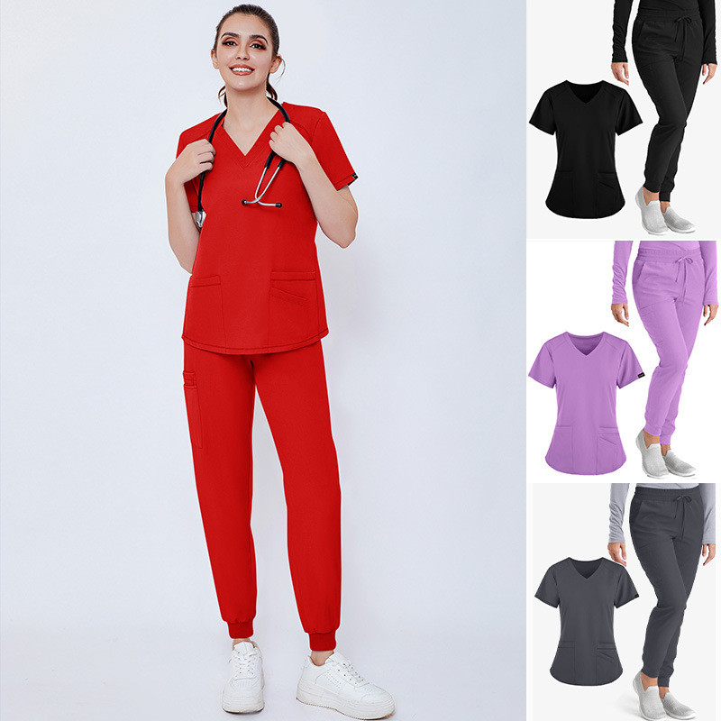 Elastic Wrinkle Resistant Breathable Scrub Suit Operating Room Hospital ...