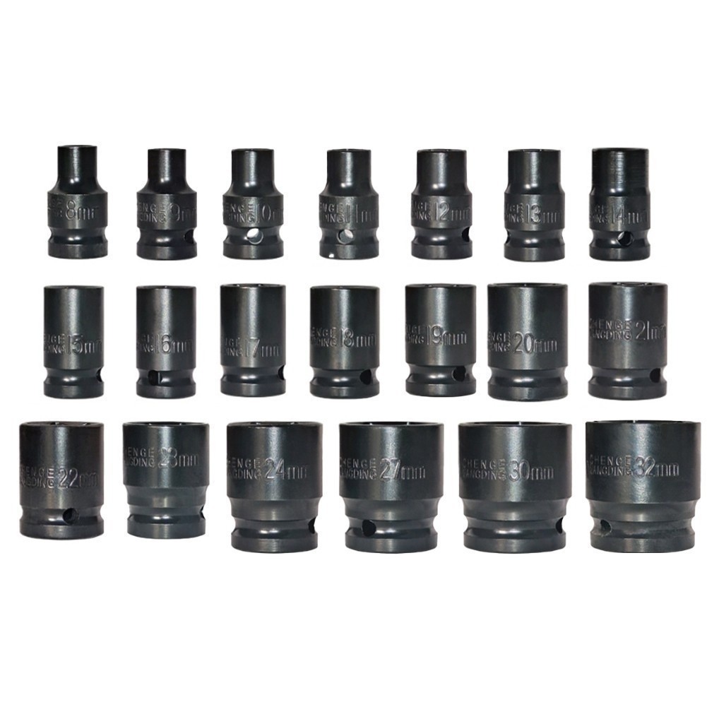 8-32mm Short Impact Wrench Socket Driver Head 6Point 1/2inch Adapter ...