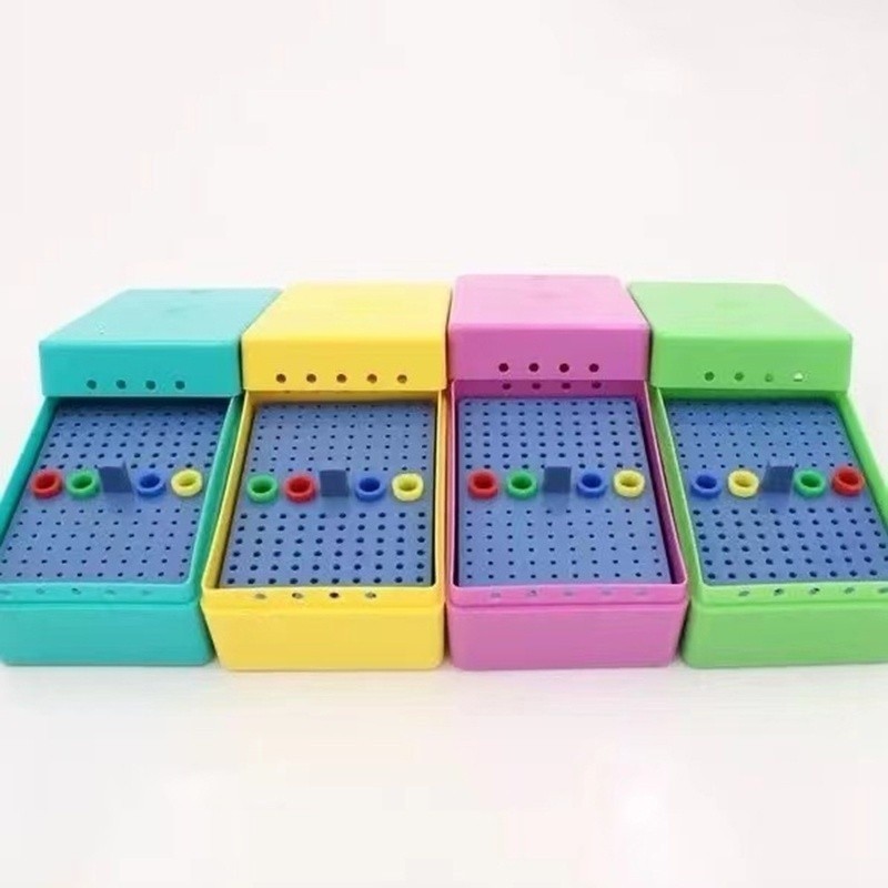160 Holes Dental Diamond Bur Holder Endodontic Sterilization Box Scaler ...