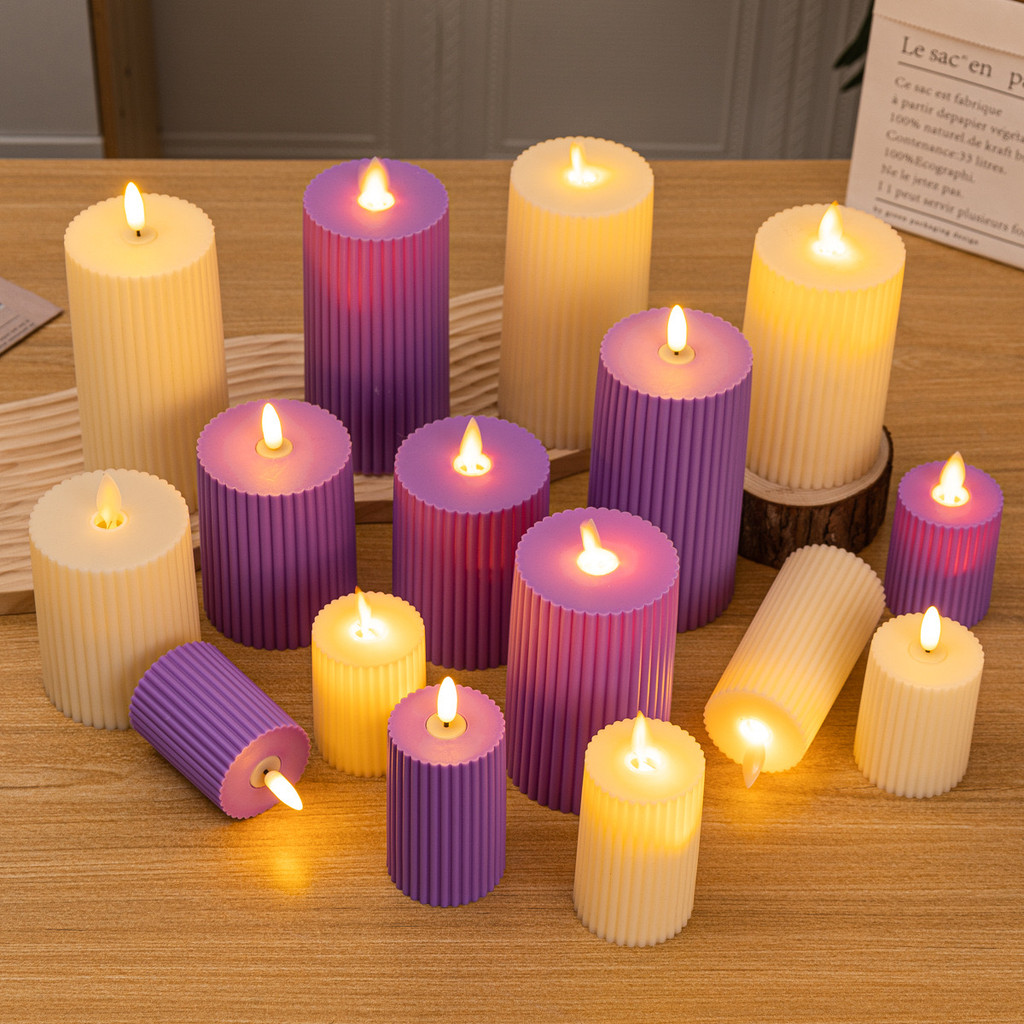 LED Flameless Candles Battery Operated Electric Pillar Candle D 3 X H 4 ...