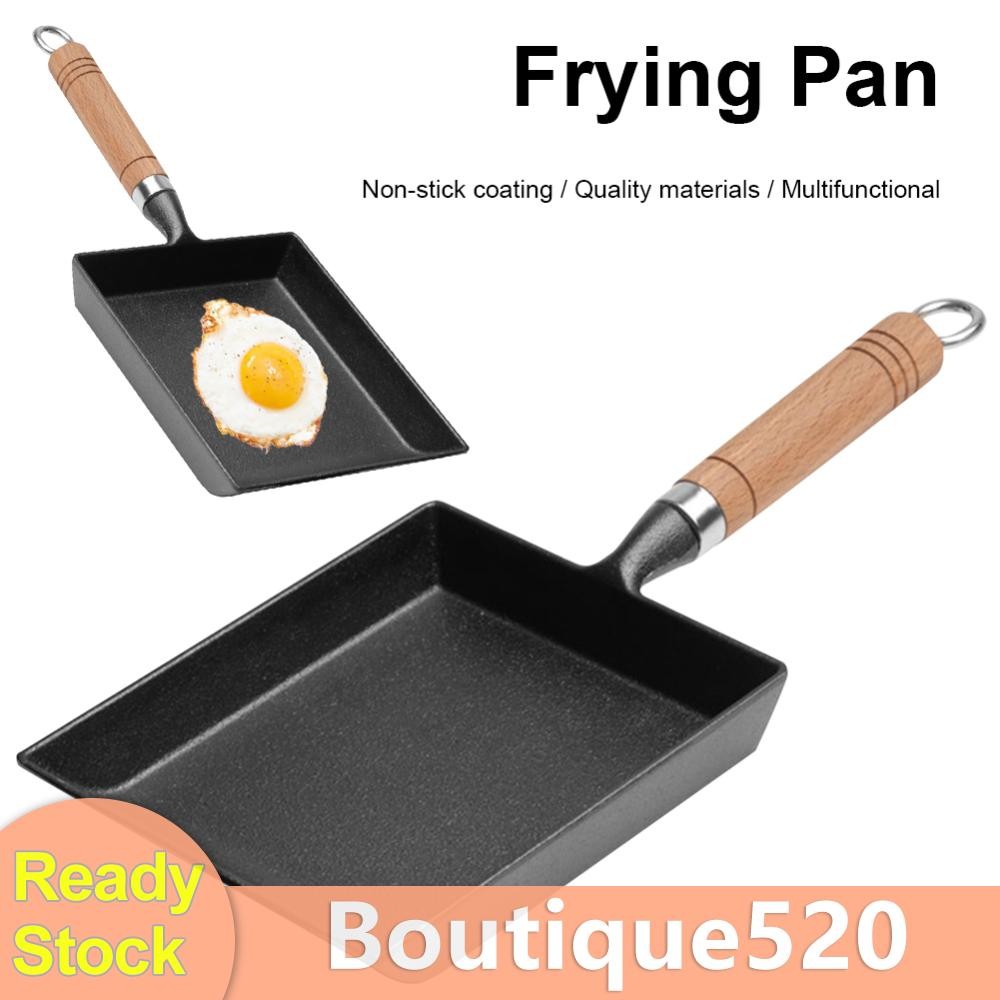 Cast Iron Japanese Omelette Pan Non-Stick Rectangle Mini Egg Frying Pan ...