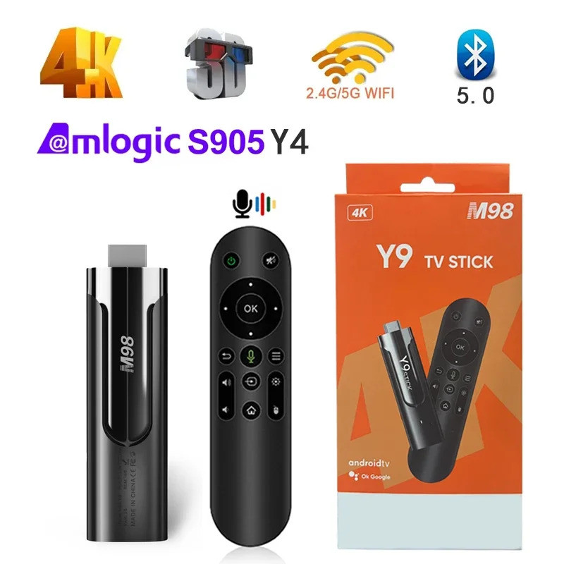 M98 Y9 ATV TV Stick Android TV Box Amlogic S905Y4 HD 4K 3D 2GB 64GB ...