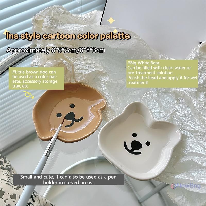 ONew Cartoon Ceramic Watercolor Paing Dish Palette Pen Wash Dish Tray ...