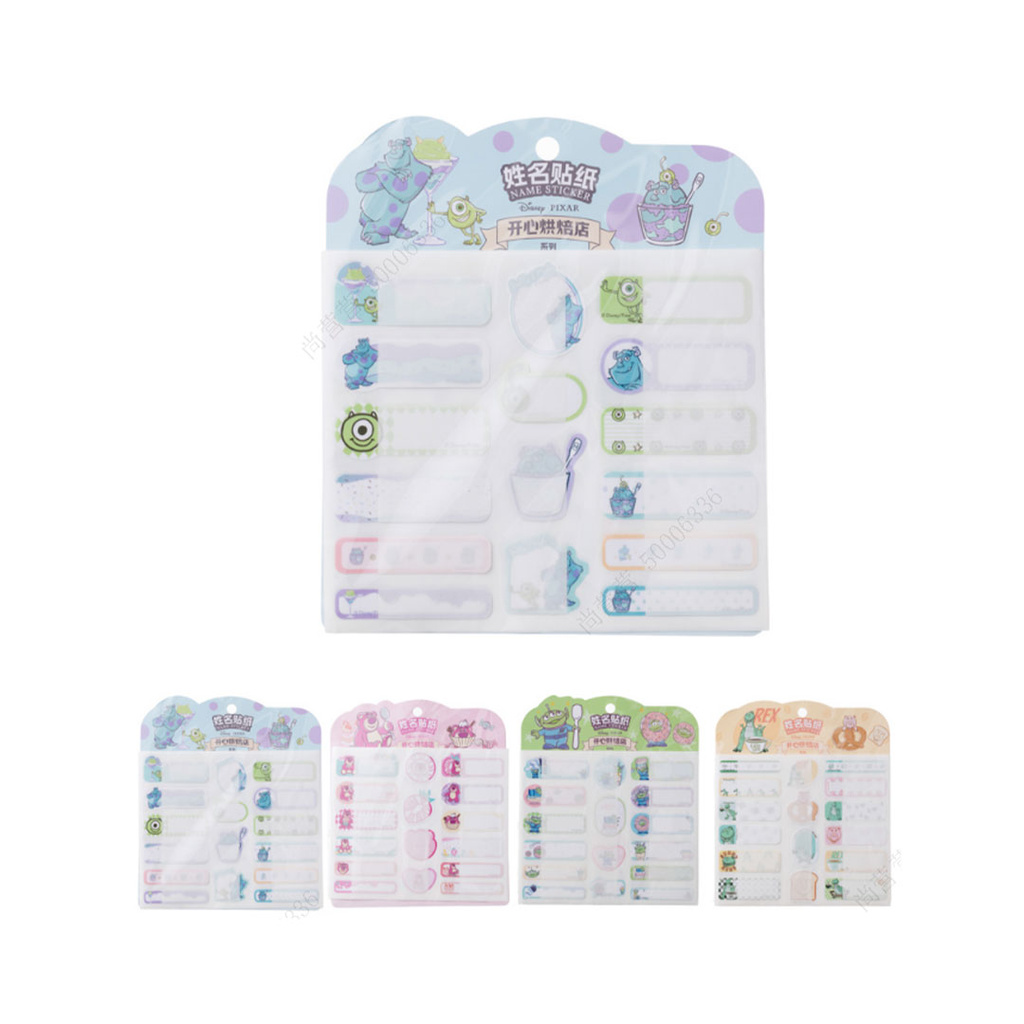 MINISO Disney Pixar Food Collection Name Tag Stickers (4 Sheets ...