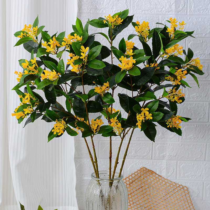Artificial Osmanthus Single Branch Leaf Osmanthus Tree Osmanthus ...