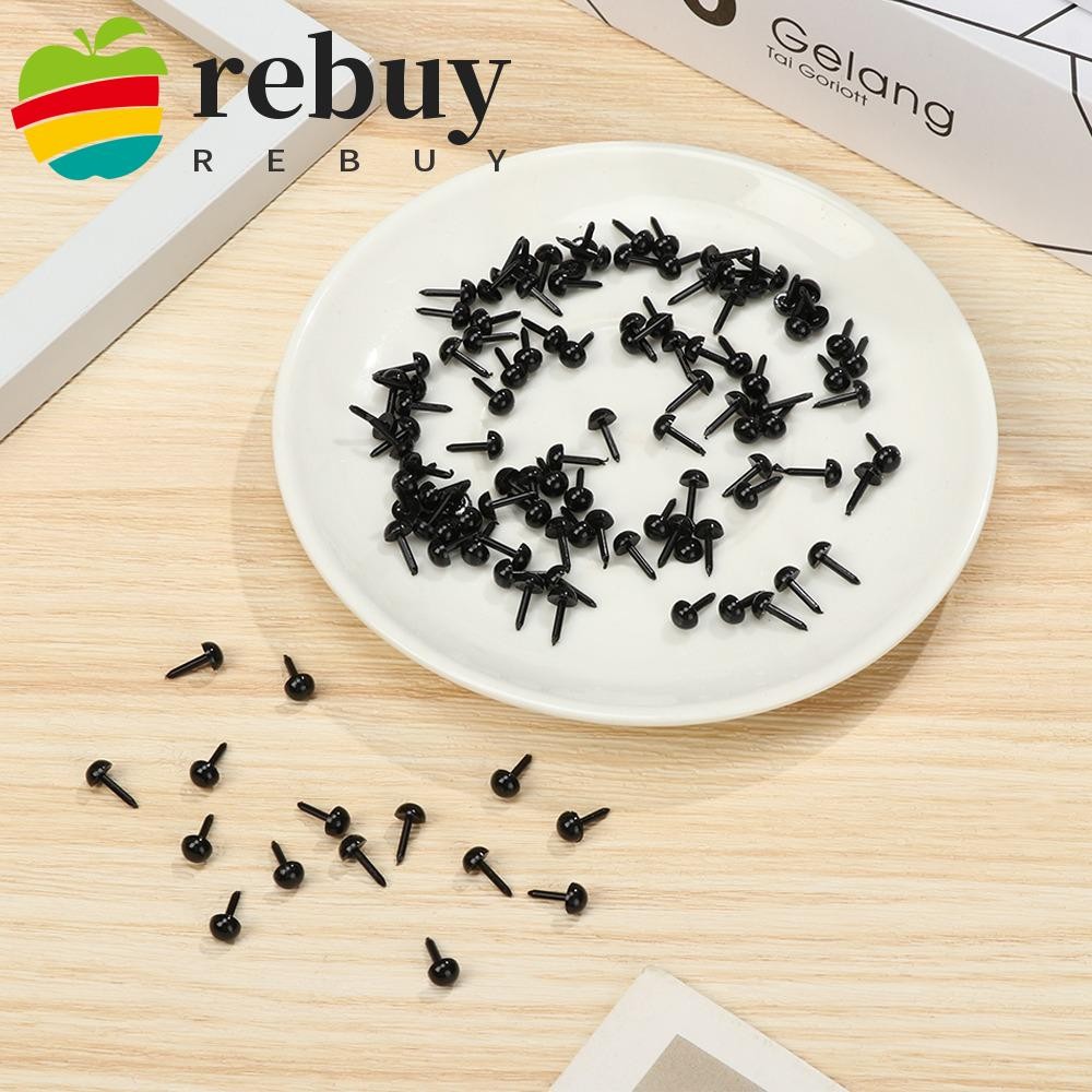 REBUY 100Pcs Black Plastic Safety Thread Eyes, Safety Plastic Plastic ...