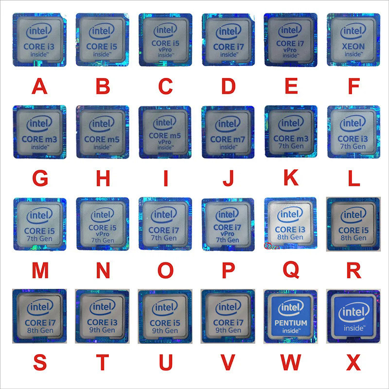 KL Decorative Concealer DIY Label 6 7 8th Generation Intel i3 i5 i7 ...