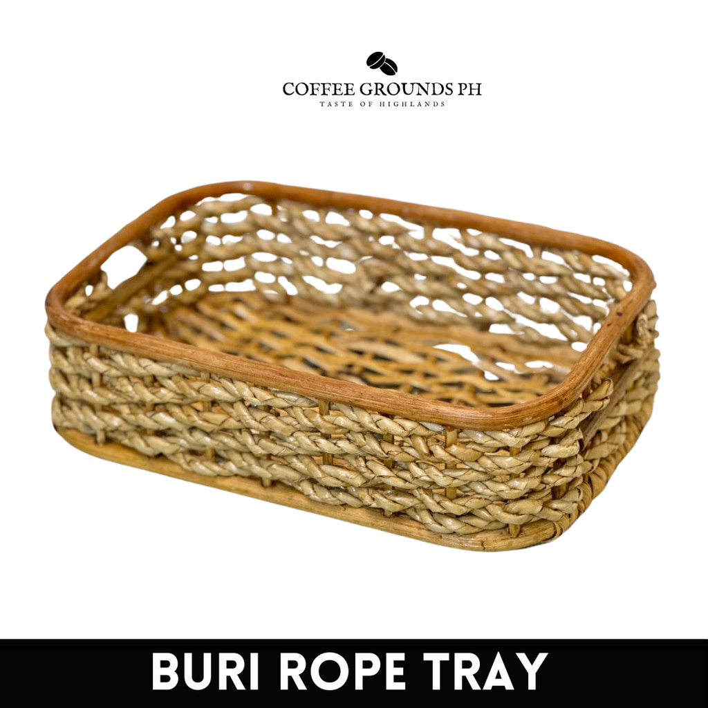 Handmade Buri Rope Tray from Pangasinan – Rectangular Serving Tray with ...