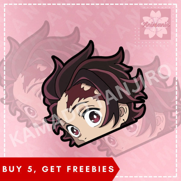 Anime Peeker / Kamado Tanjiro Demon Slayer Peeking Sticker / Coated ...