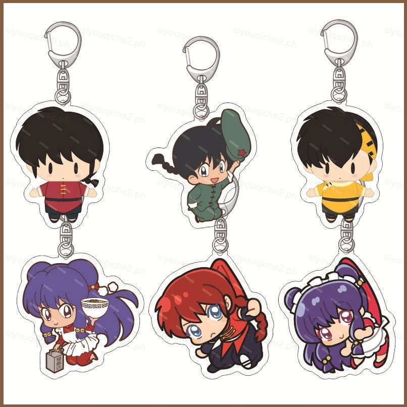 sy Ranma 1/2 Nibun-no-Ichi Genma Saotome Akane Tendo Happosai Acrylic key holder keychain bag ...