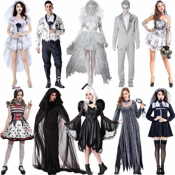 Halloween cos witch cape horror zombie ghost bride adult vampire male ...