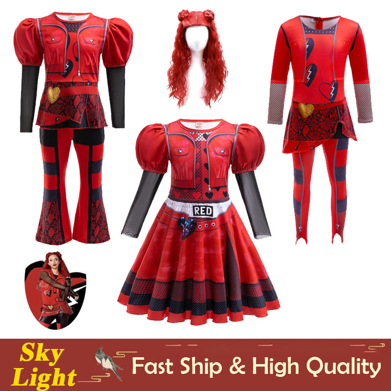 Descendants 4 The Rise Of Red Red Long Sleeve Jumpsuit Dress For Kids ...