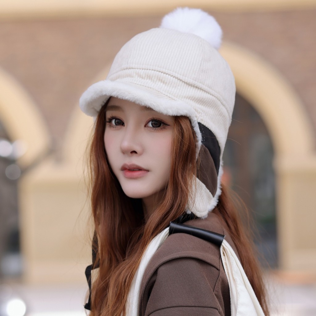MISSKOI Fleece Fleece Ear Protection Warm Hat Ladies Winter Outdoor ...