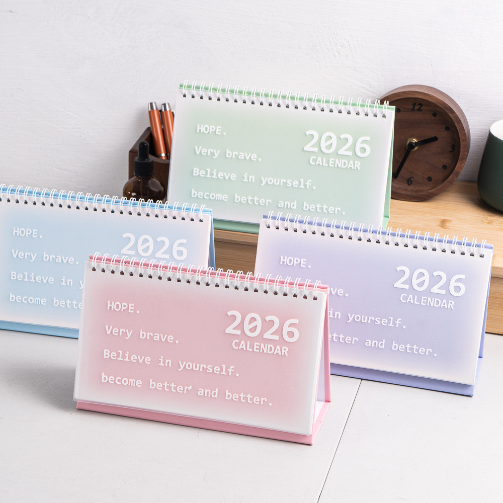 Waterproof Coil Style Desk Calendar Cute Simple Fresh Desk Calendar ...