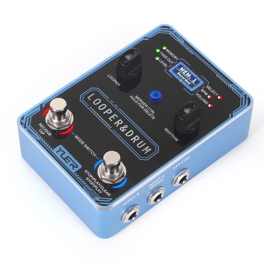 Yuer Looper Drum Guitar Effect Pedal Phrase Loops Drum Machine 40 ...