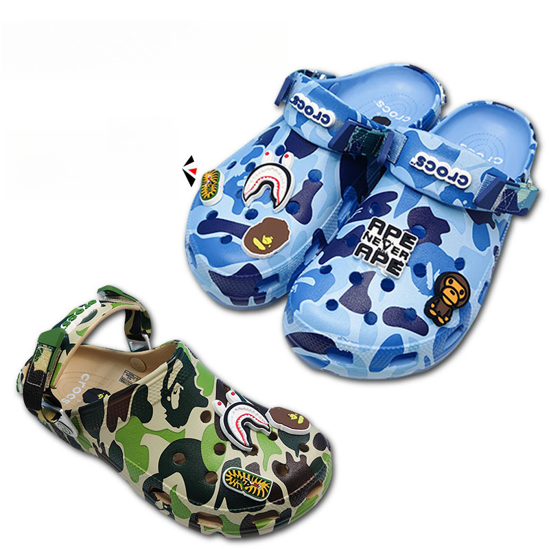 Crocs × BAPESTA Ape Head Hole Shoes Casual Couple Breathable Non-slip ...