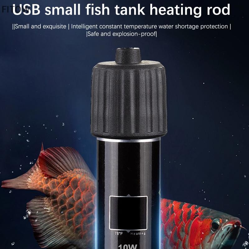 FITOW USB Mini Aquarium Heating Rod For Small Fish Tank 26°C Constant ...