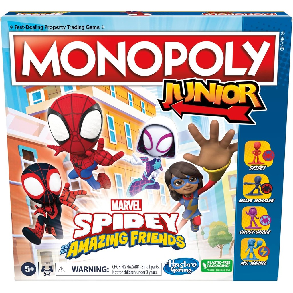 Monopoly Junior: Marvel Spidey and His Amazing Friends Edition Board ...