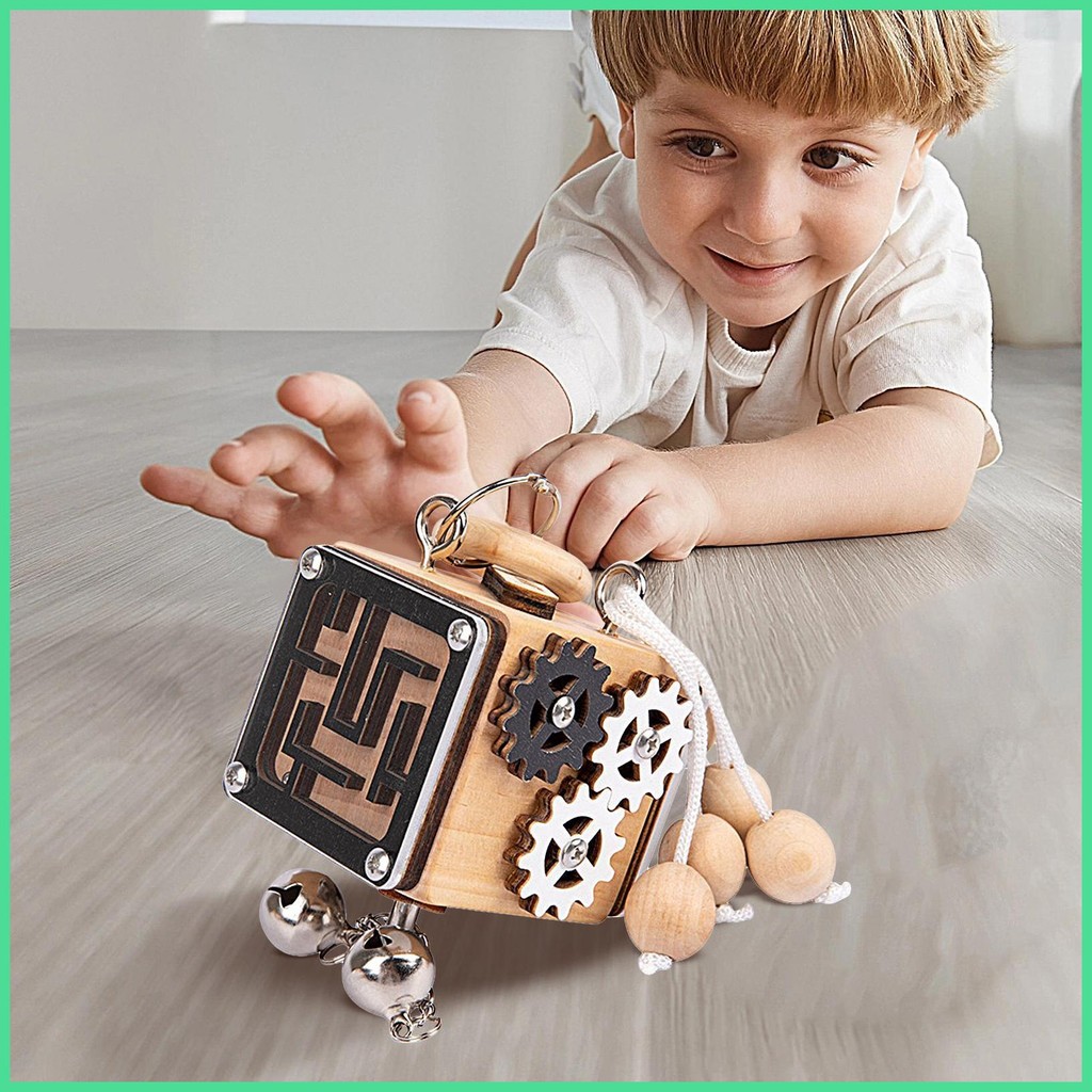 Busy Activity Cube Wooden Activity Cube Toys Educational Board Sensory ...