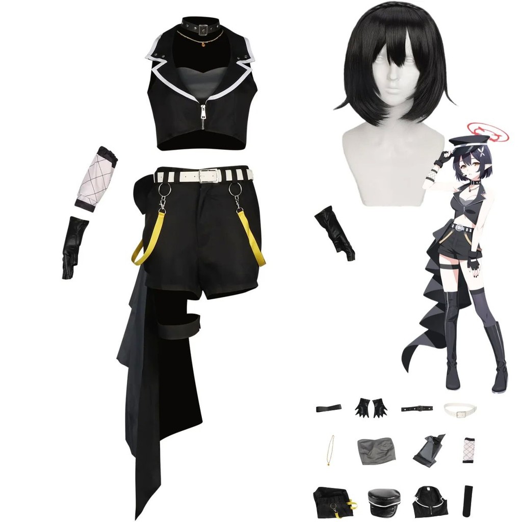 Game Blue Archive The Animation Okusora Ayane Cosplay Costume Wig Black ...