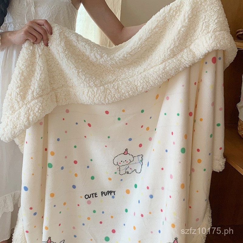 Cute Cartoon Blanket Thickened Winter Fleece Blanket Office Nap Small ...