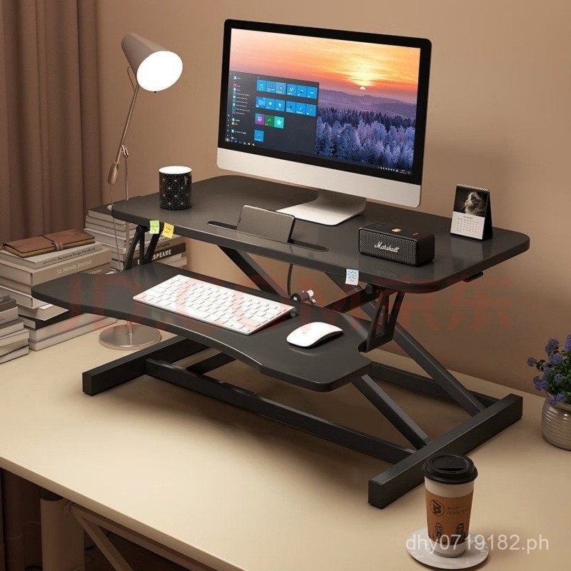Height Adjustable Standing Monitor Desk Stand Folding Office Laptop ...