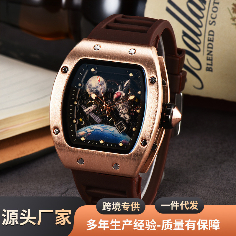 Astro-Barrel Skeleton Luminous Men's Tourbillon-Style Watch | 43mm ⌚ ...