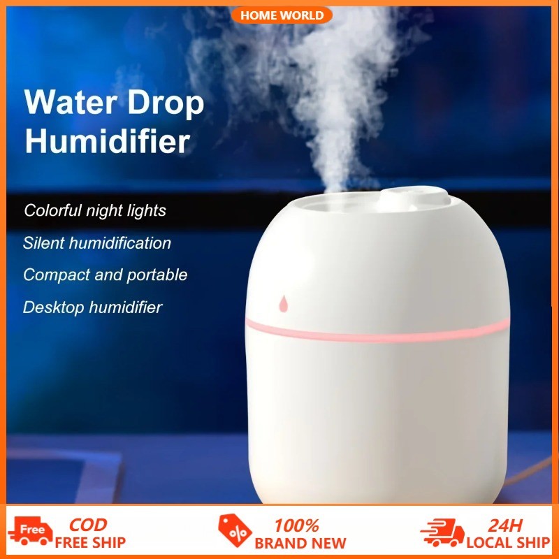 3In1 USB Air Humidifier with Colorful LED rotating lights Mini Atomizer ...