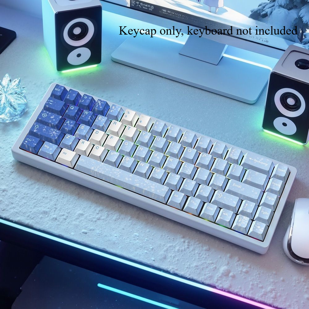 New Snowflake Keycaps Side Print Shine Through Cherry Profile PBT DYE ...