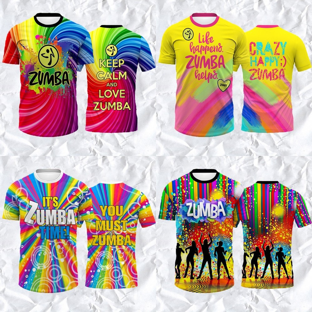 Zumba Drifit Shirt 2025 Rainbow Fitness Black Print Tshirts Women T ...