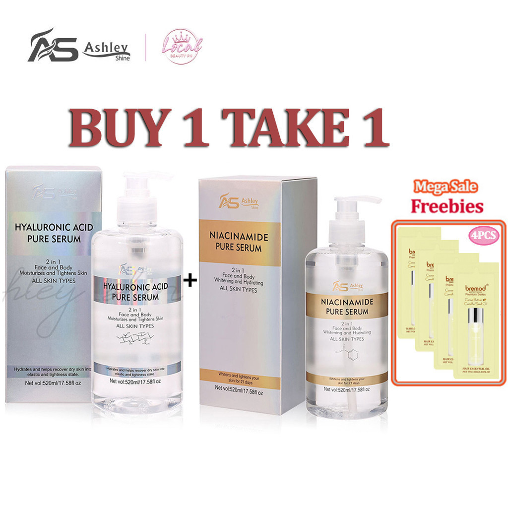 Ashley Shine ACID Hyaluronic+NIACINAMIDE Pure Serum Strong Whitening Moisturizing Skin 2*520ml ...