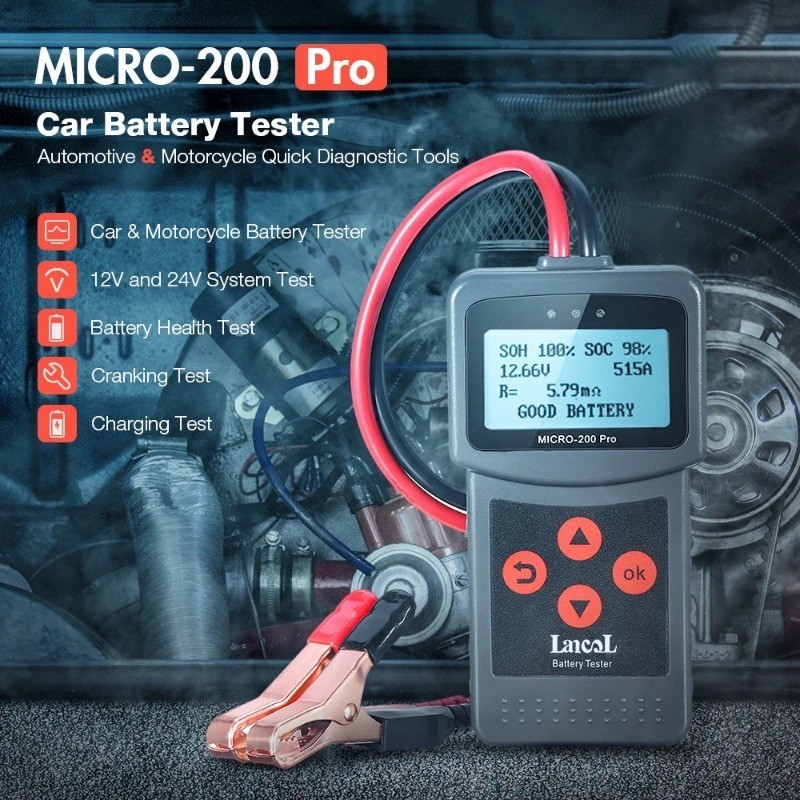 Lancol Factory Micro200 Pro Car Battery Tester Analyzer 12V 40-2000CCA ...