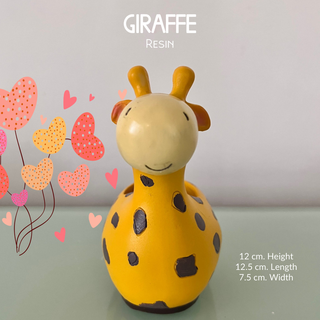GIRAFFE POT - Mini Resin Pot with Drain Hole, mini flower vase, multi ...