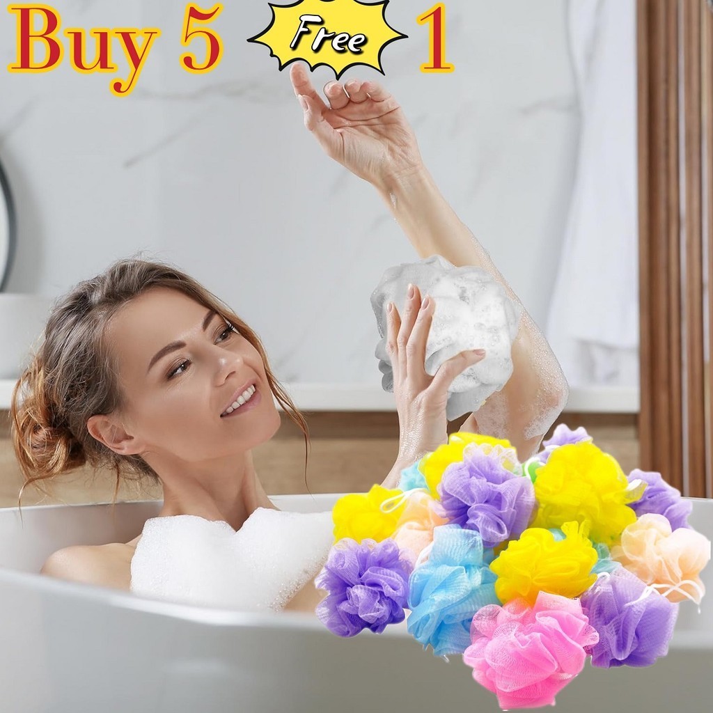 Colorful bath mesh net Ball Bath Wipes Bath Scrubs Bath Gloves | Shopee ...