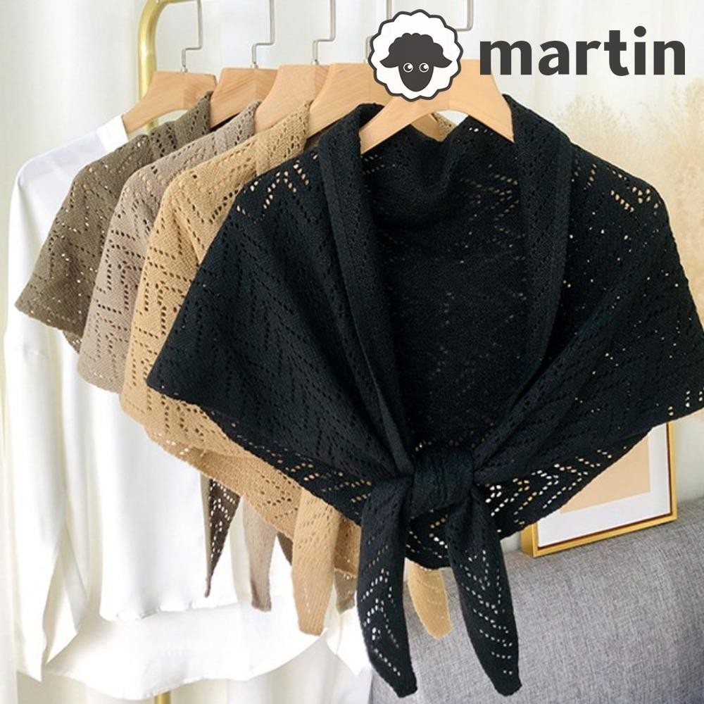 MARTIN Striped Cutout Cape, Triangle Shape Warp Knitting Stripe Knitted ...