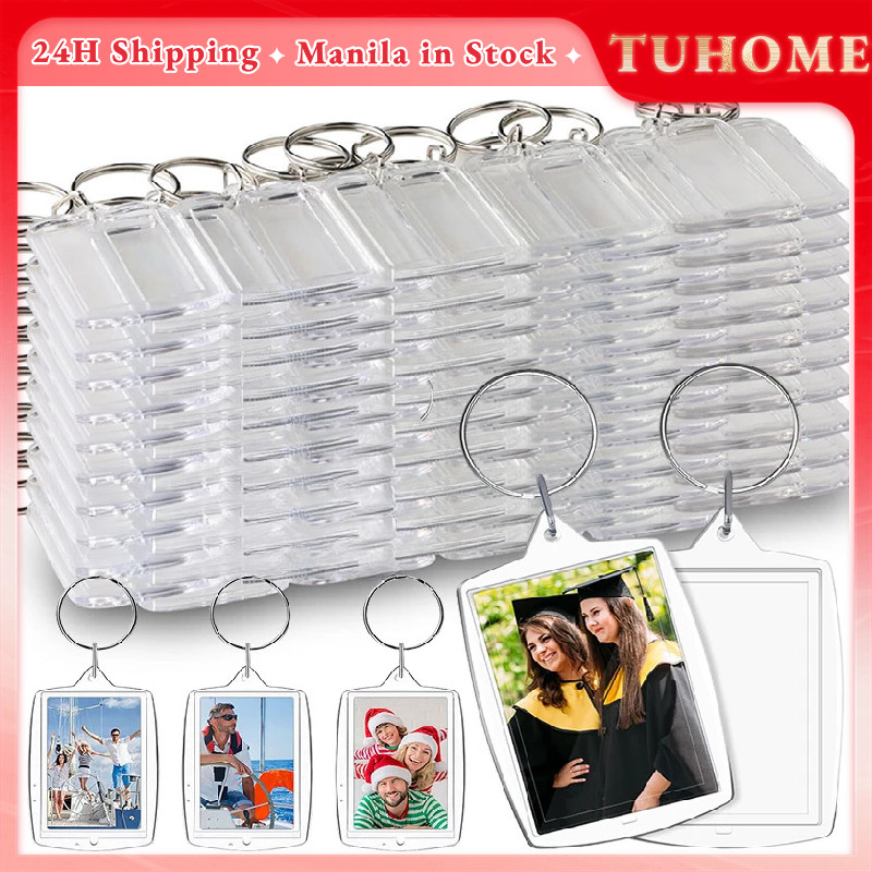 10Pcs Acrylic keychain DIY Photo insert Transparent Photo Frame Key ...