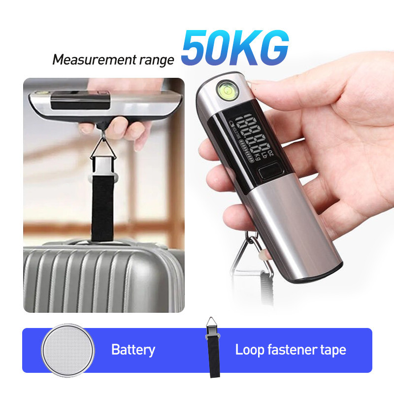 50kg LCD Display Household Mini Luggage Scale Built in Telescopic Tape ...