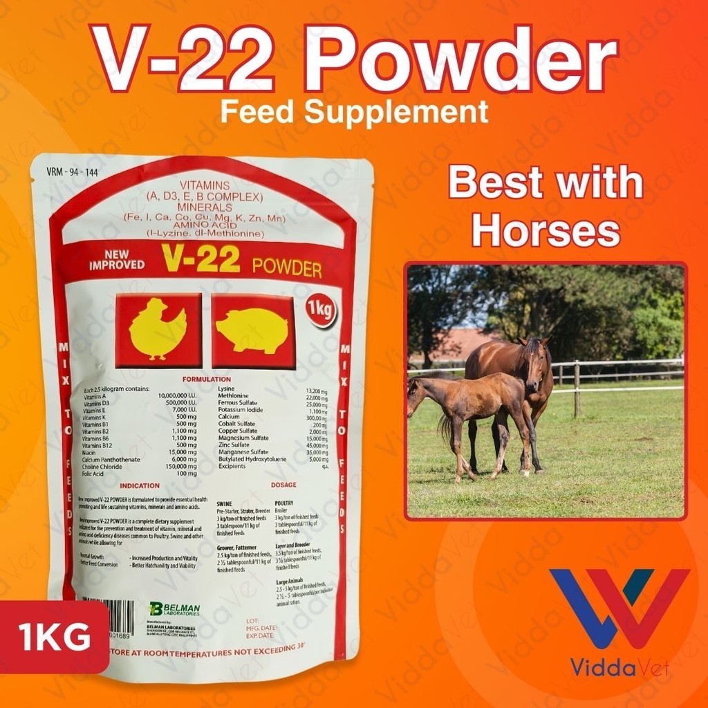 1 kg V22 vitamins powder for gamefowl belman viddavet Veterinary ...