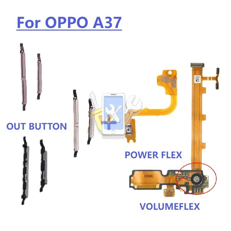 For OPPO A37 power volume button cable switch volume (charging) side key output button cable ...