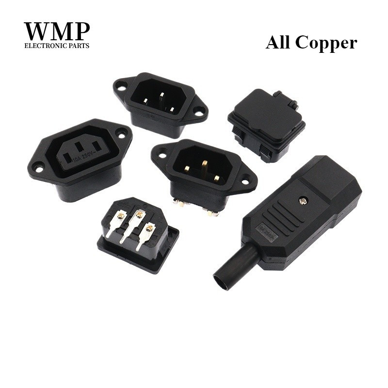 AC Power Socket All Copper 250V 10A 220V IEC 320 C13 C14 AC Inlet Power ...