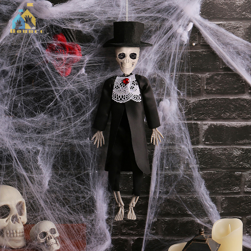 Bounce Ghost House Halloween Skull Bride And Groom Hanging Decor Room ...