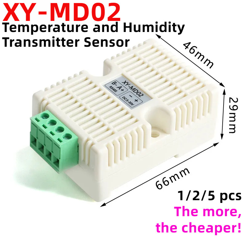 1/2/5pcs XY-MD02 Temperature and Humidity Transmitter Detection Sensor Module Modbus SHT40 ...