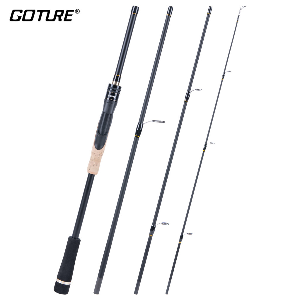 GOTURE VNOBLE Fishing Rod ML Power 4-Section Portable Spinning Casting ...