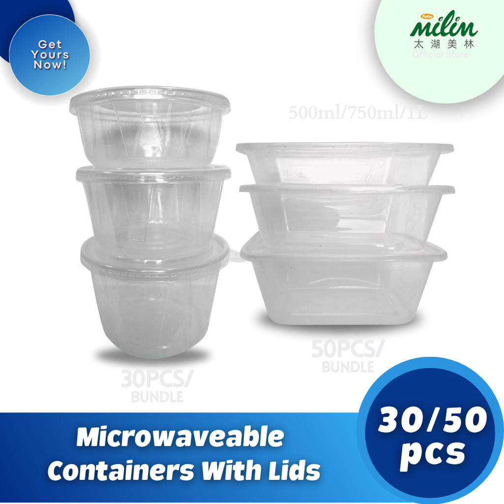 Microwavable Food Container Plastic Round 600ml/800ml/1000ml ...