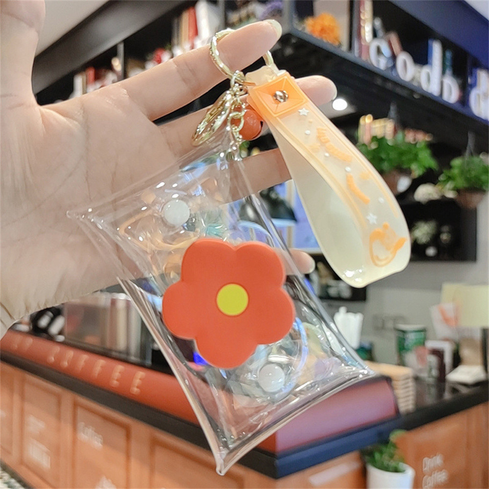 Small Transparent Keychain Coin Purse Pvc Clear Mini Female Key ...
