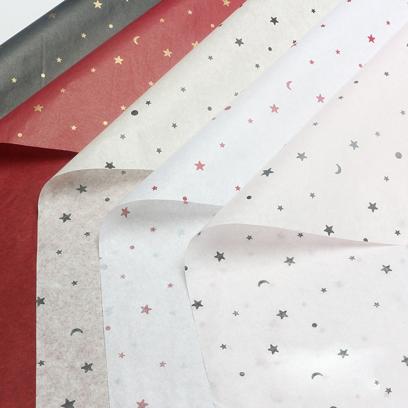 20Pcs 50x70cm Gilding Stellaluna Wrapping Paper Tissue Paper Metallic Texture Lining Bouquet ...